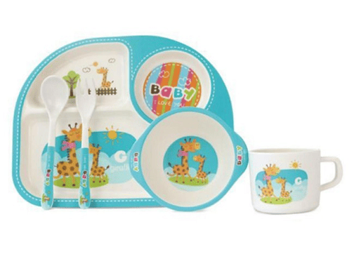 Kids bamboo dinner set A006 giraffe - M2 Home